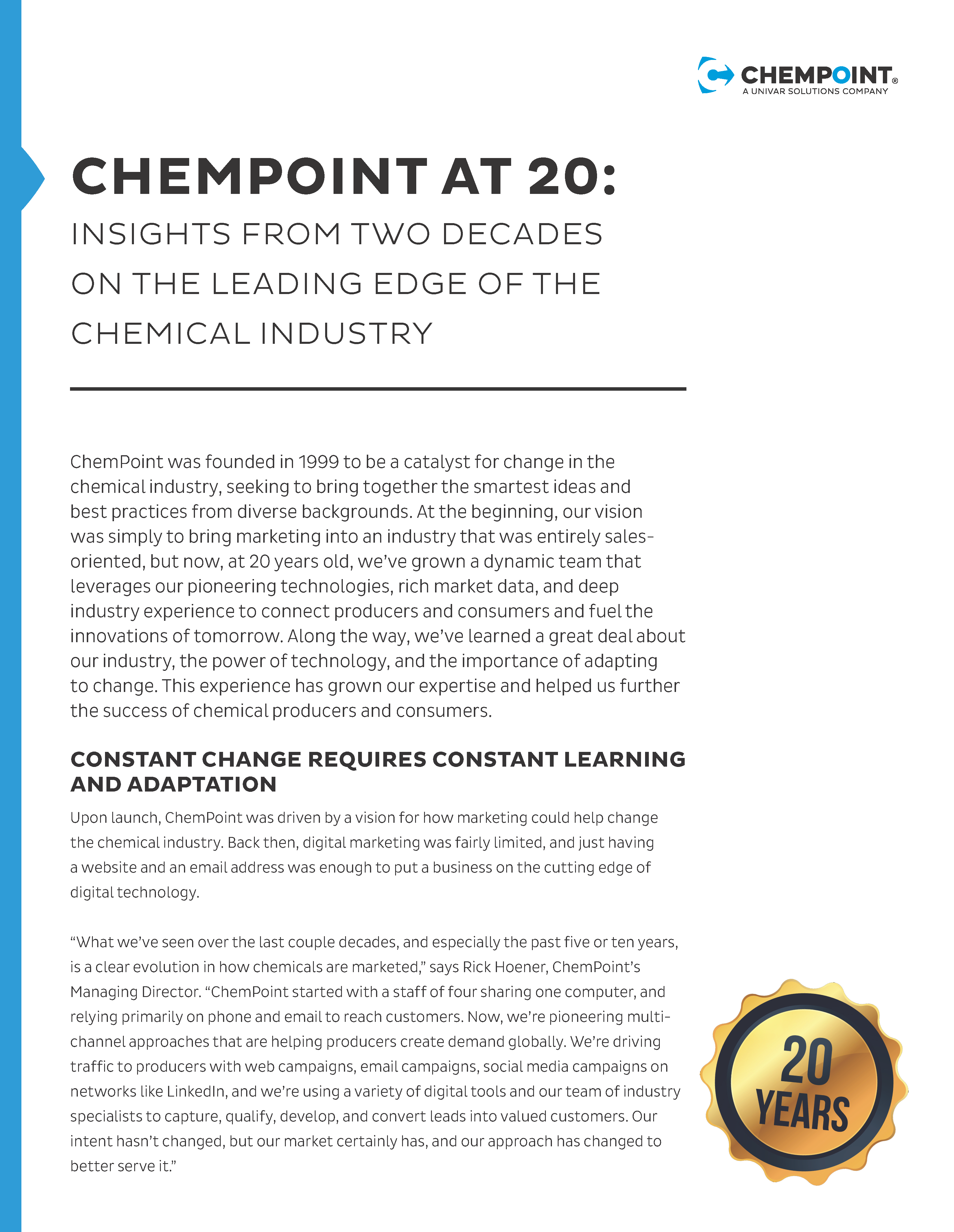 Celebrating 20 Years | ChemPoint Insights